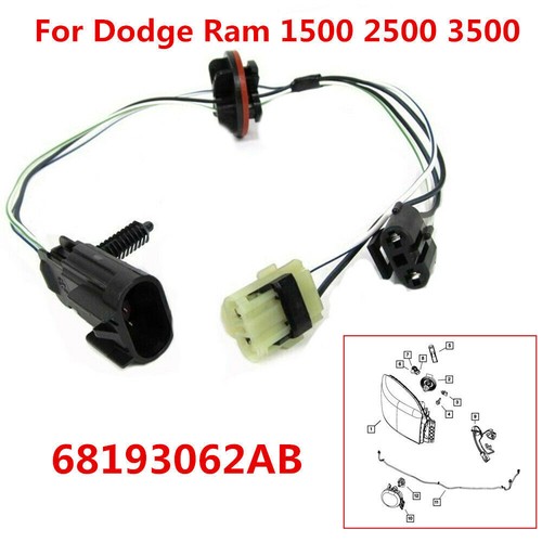 NEW Headlight Light Wiring Harness 68193062AB For Dodge Ram 1500 2500 ...