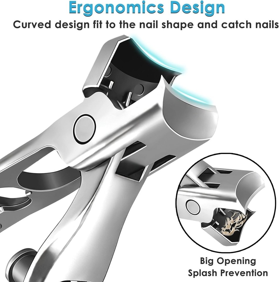 German Nail Clippers for Men Women Thick Nails, Large Wide Jaw Opening ...
