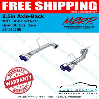 MBRP 2.5in Axle-Back fits 2022-24 WRX, Dual Split Rear, Quad BE Tips ...