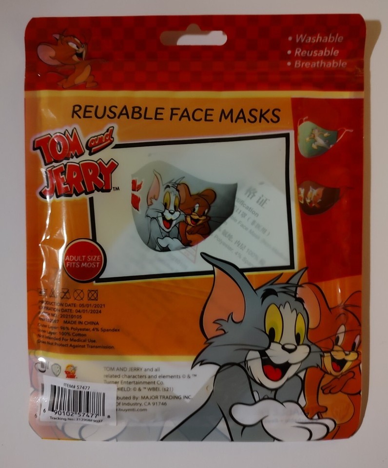 Reusable Adult Face Mask Tom & Jerry Yellow | eBay