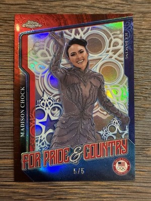 2026 Topps Chrome Olympics For Pride & Country Madison Chock Red /5 #PC ...