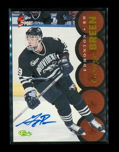Vintage 1995 CLASSIC 5 SPORT AUTOGRAPH Hockey Trading Card GEORGE BREEN ...