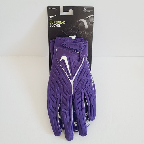 Nike Superbad 6.0 Football Gloves NCAA TCU DX5299-503 Size 3XL Purple ...