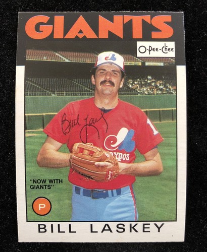 BILL LASKEY 1986 TOPPS AUTOGRAPHED SIGNED AUTO BASEBALL CARD 281 OPC ...