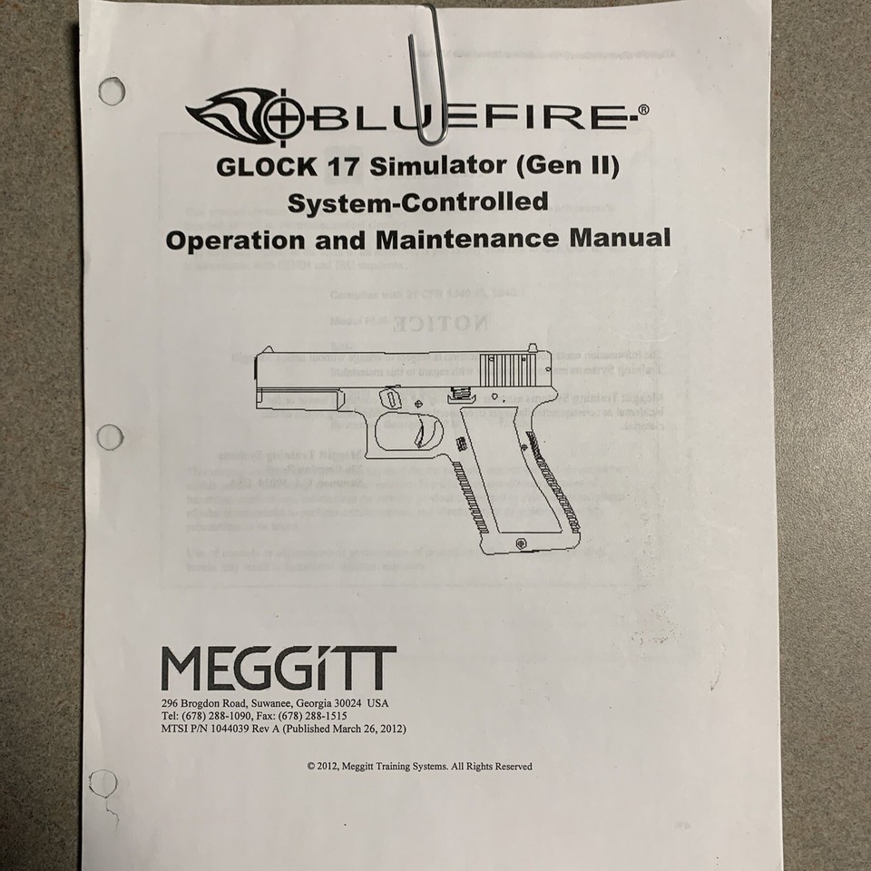 Meggitt FATS Decommissioned Firearm Training Simulator Laser Glock 17 ...