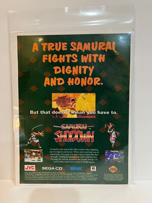 Samurai Showdown - Promotional Video Game Magazine Ad - Sega CD - JVC ...