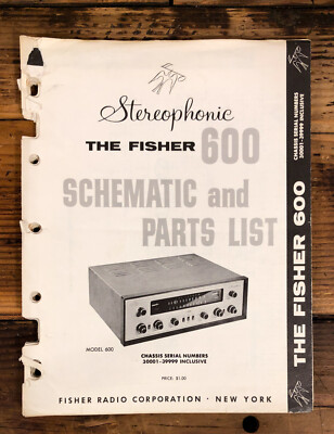 Fisher Model 600 Receiver Service Manual *Original* | eBay