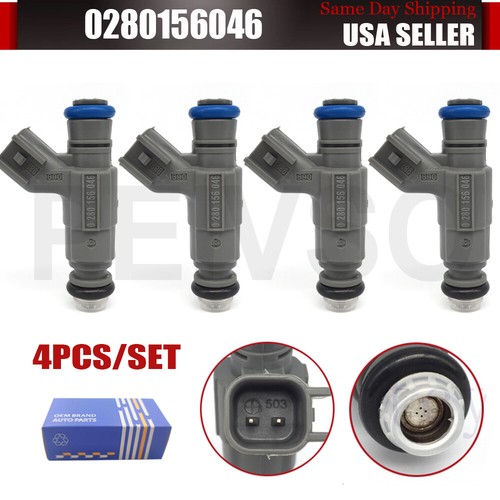 4Pcs Fuel Injectors 0280156046 Fit For Ford Focus 2.0L 2002-2004 4 CYL ...