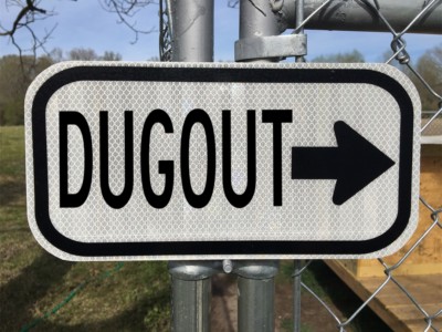 Baseball DUGOUT sign road sign 12"x6" - DOT style sign - traffic ...