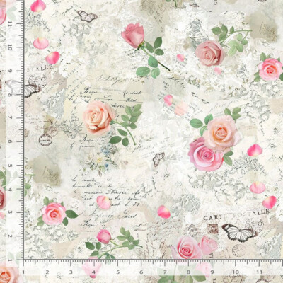 Pink Rose Fabric By The Yard Parisian Floral Cotton Timeless Treasures ...