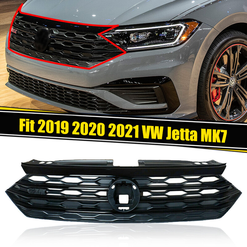 Glossy Black Front Upper Grille Honeycomb Grill Fits 2019 2020 2021 VW ...