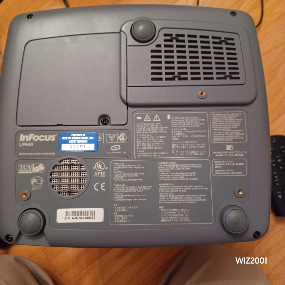 Infocus LP640 DLP Projector 2200 LM 16:9 1400x1050 181 Lamp Hours ...