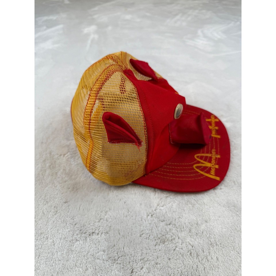 1981 McDonalds McRib Pig Face Trucker Hat Vintage Retro Yellow Mesh Red ...