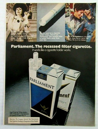 1974 PARLIAMENT 100's Cigarettes Magazine Ad - The Recessed Filter ...