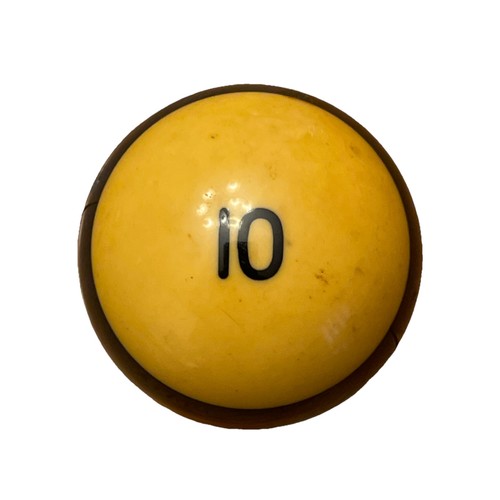 Vtg 1960s Number 10 GREEN Stripe Billiard Pool Ball Standard Size ...