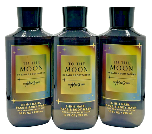 Bath & Body Works LOT of 3 To The Moon Men's Face Hair Wash Shower Gel ...