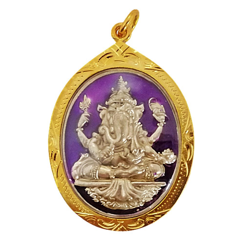 Thai Amulet pendant luck charm success Hindu Magic Ganesha OM Micron of ...