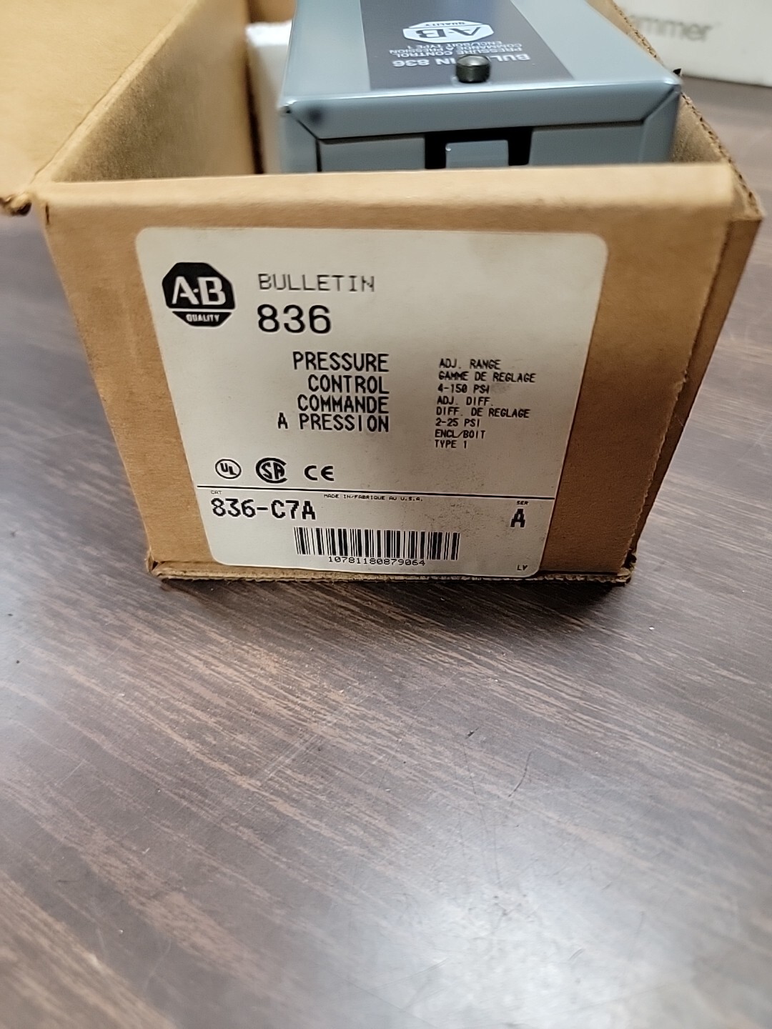 Allen Bradley 836-C7A /A 836 Pressure Controls Industrial Enclosure for ...