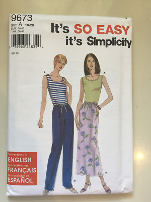 Simplicity Pattern 9673 Misses' Top Skirt and Knit Top Sizes 10 - 20 | eBay