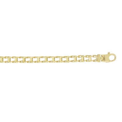 14K Yellow Gold Railroad Link Chain 8.5" Bracelet Fine Jewelry | eBay