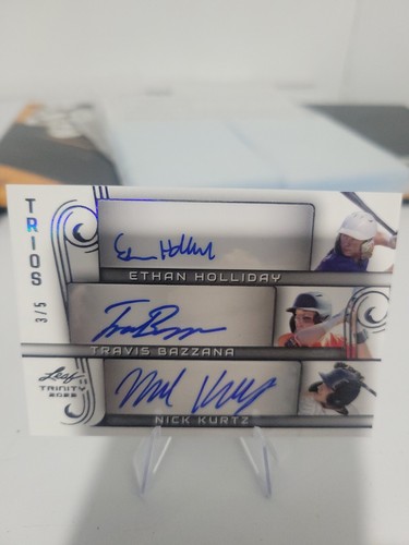 Travis Bazzana Ethan Holiday Nuck Kurtz Triple Auto 3/5 | eBay