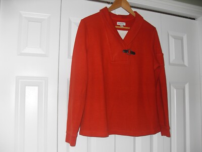 Studio Works Sweater Top Ladies Size L Orange Long Sleeve V-Neck ...