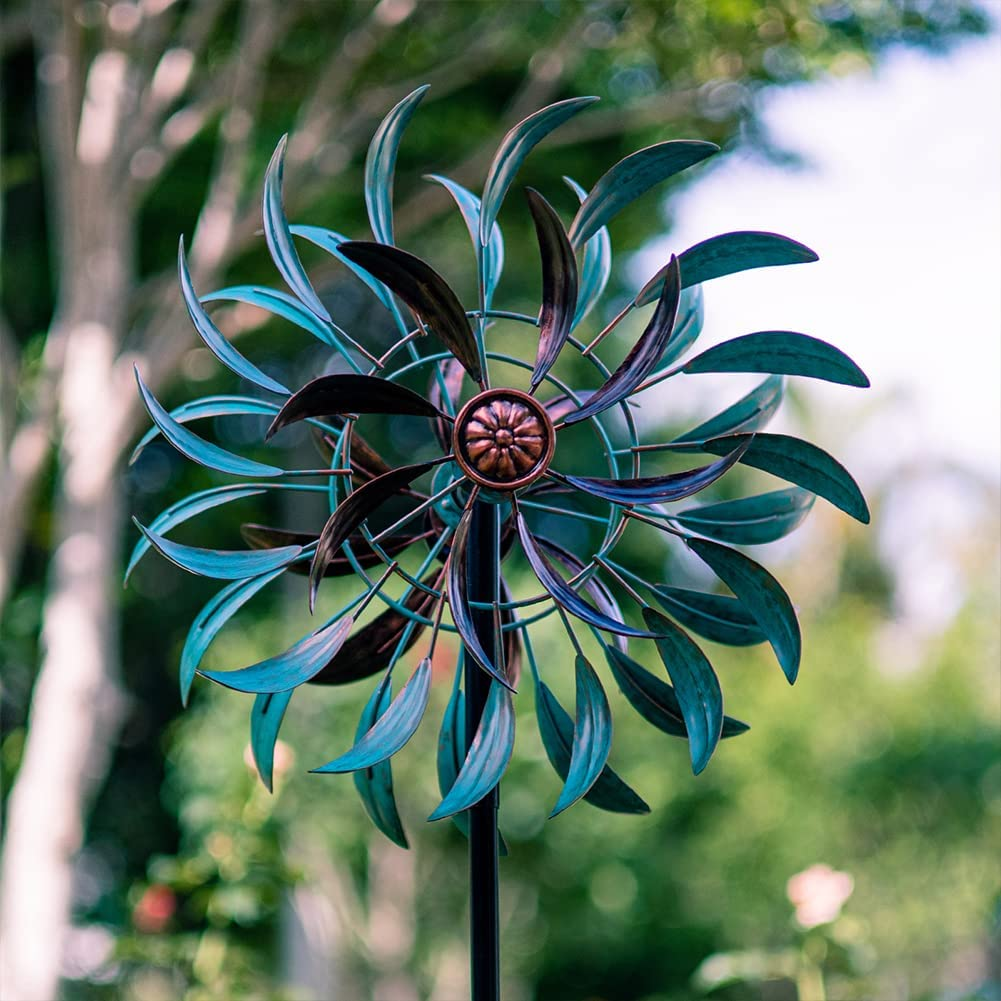 360° Outdoor Wind Spinner, Wind Sculpture Spinner with Metal Stake ...
