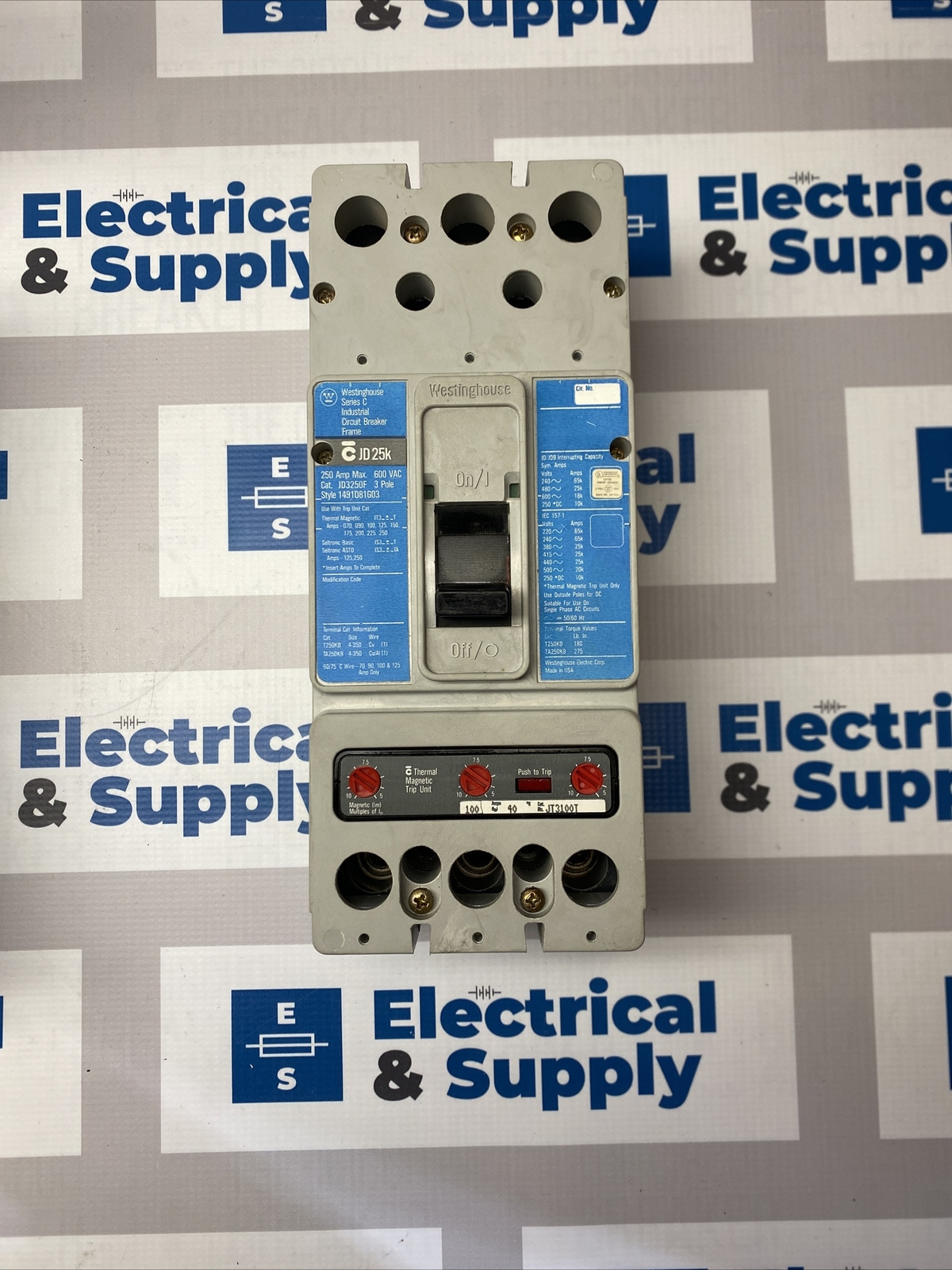 Cutler-Hammer JD3250F 3 Pole 250 Amp Circuit Breaker 225 amp Trip | eBay