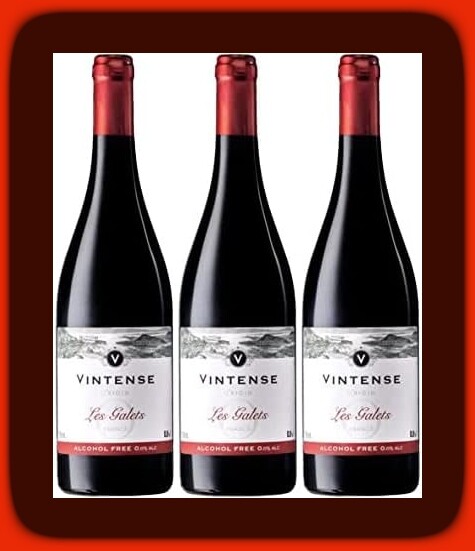 Vintense Les Galets Alcohol Free French Red Wine 3x750ml or 6x750ml ...