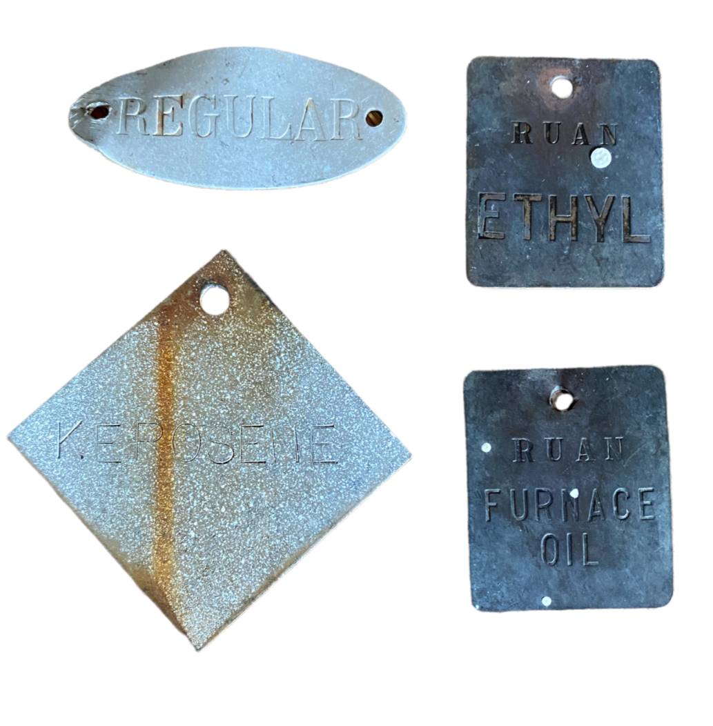 Gas and Oil 4 Fuel Tags Kerosene - Regular - Ruan Ethyl - Furnace Oil ...