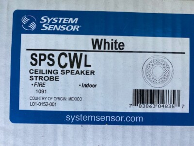 System Sensor SPSCWL Ceiling Mount Speaker Strobe, Clear Lens, White ...