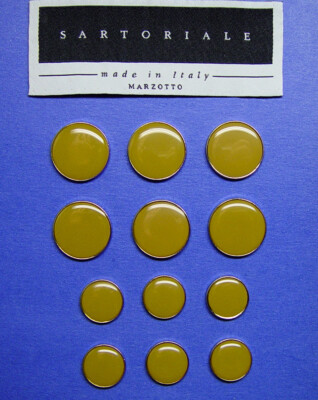 12 SARTORIALE Mustard color Acrylic Faced jacket replacement buttons ...