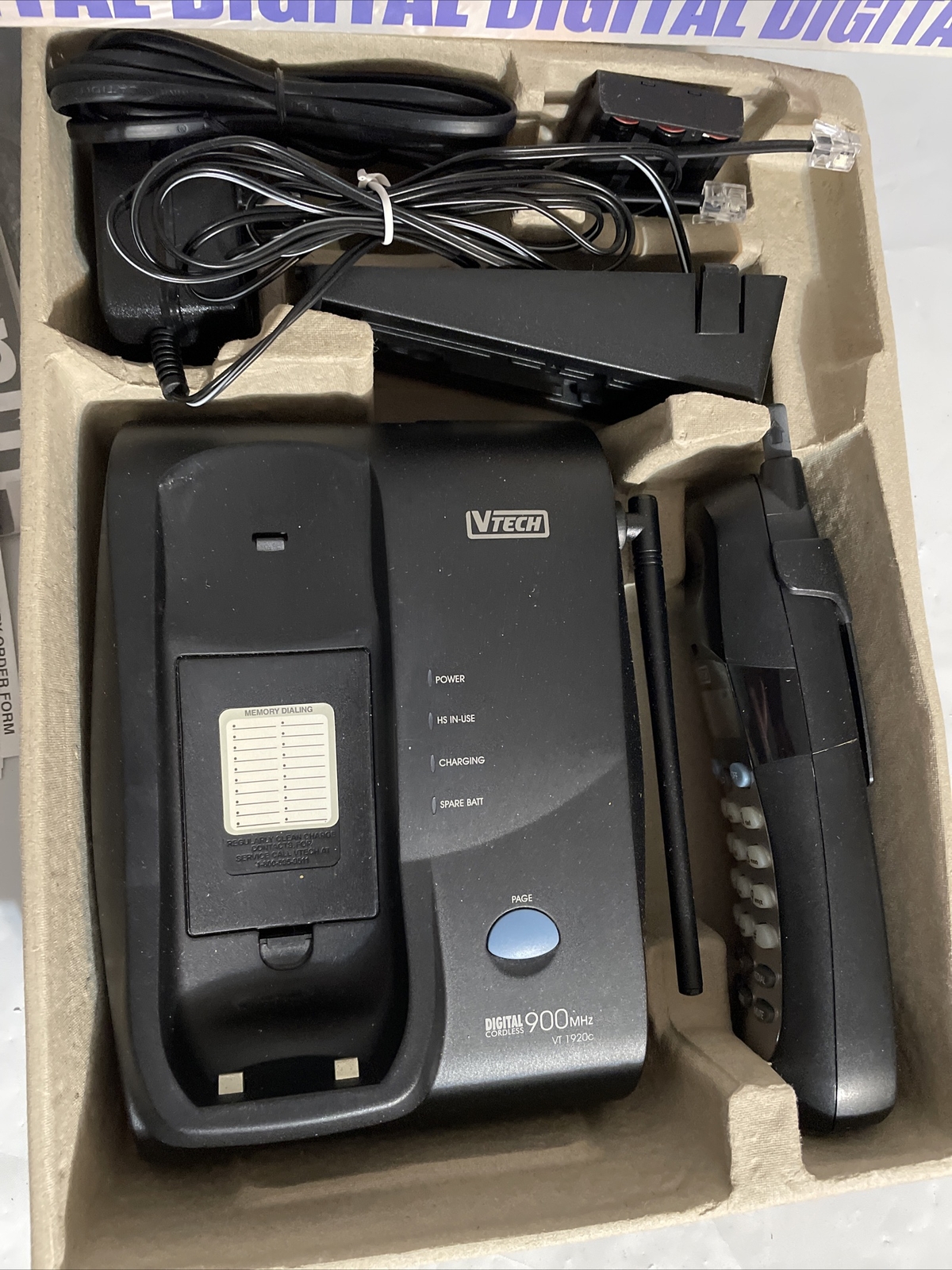 VTECH 900 MHZ DIGITAL CORDLESS TELEPHONE MODEL VT1920 Caller ID Waiting ...