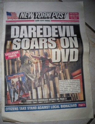 Daredevil DVD Promotional New York Post Newspaper - 2003; Ben Affleck ...