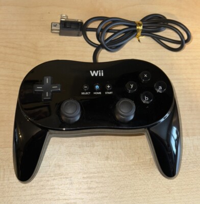 Official Nintendo Wii Pro Classic Controller Black - Tested And Working ...