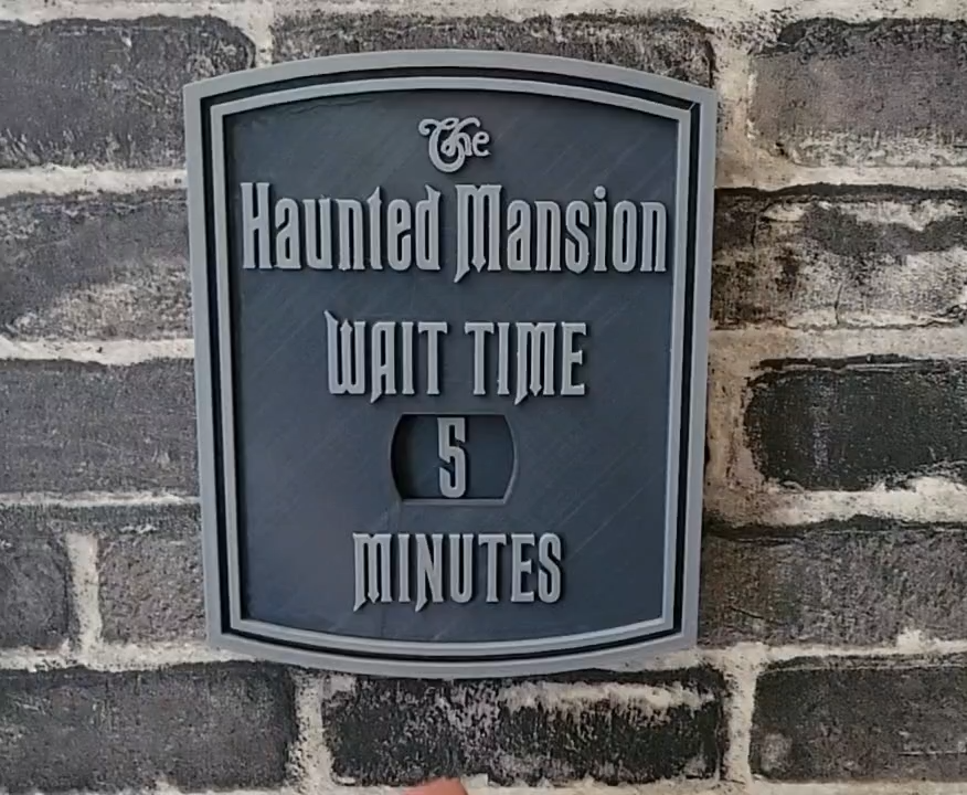 6.25 x 5 inches Haunted Mansion Wait Time Sign Plaque Replica - Disney ...
