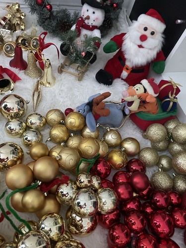 Bundle Of Christmas Decorations Xmas Tree Baubles Flowers Door Wreath ...