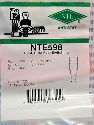 NTE598 / CROSSES TO ECG598 / ULTRA FAST SWITCHING DIODE / 2 PIECES (qzty) | eBay