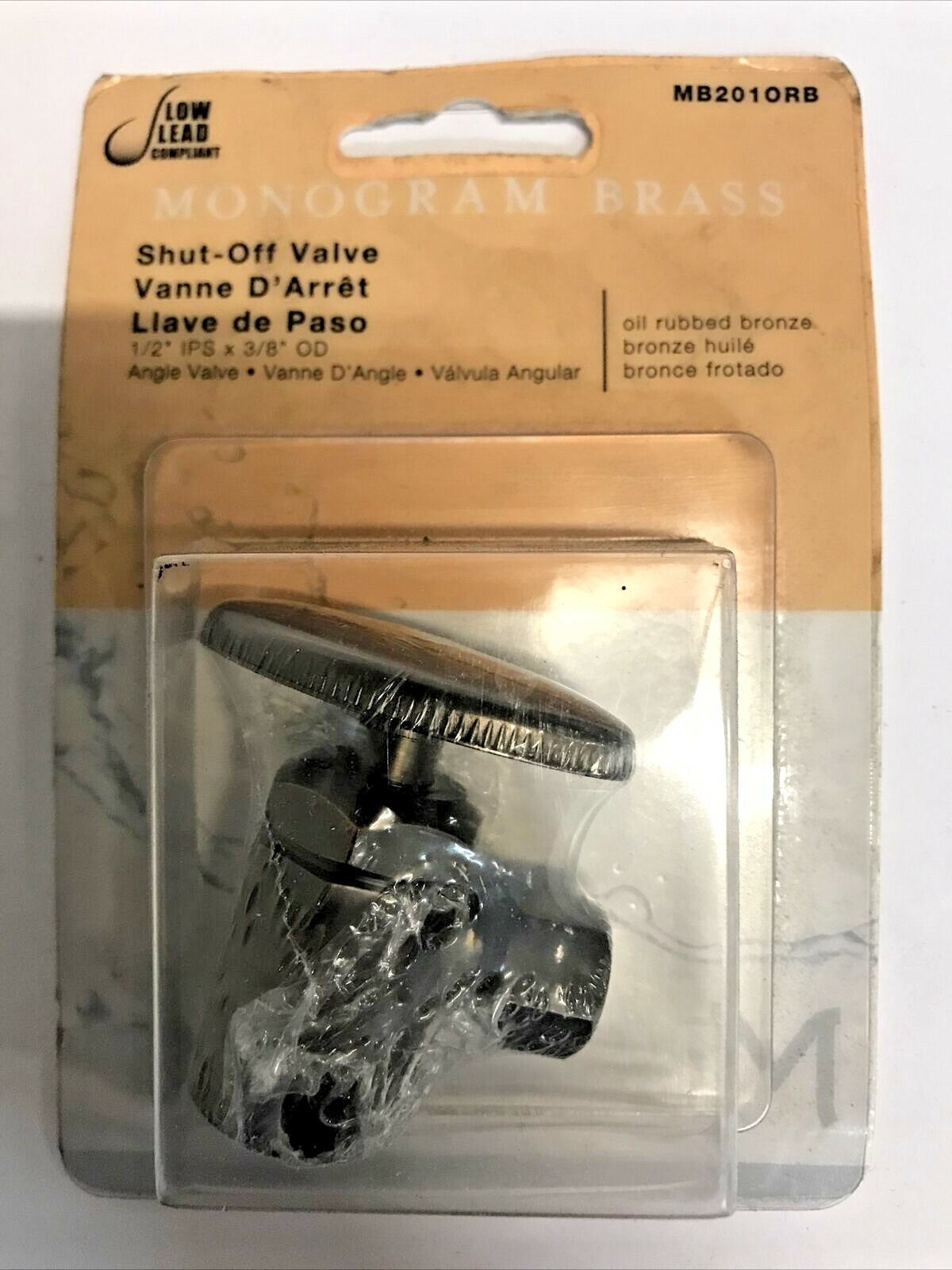 Monogram Brass MB201ORB Shut-Off Valve 1/2” FIP X 3/8” OD Oil Rubbed ...