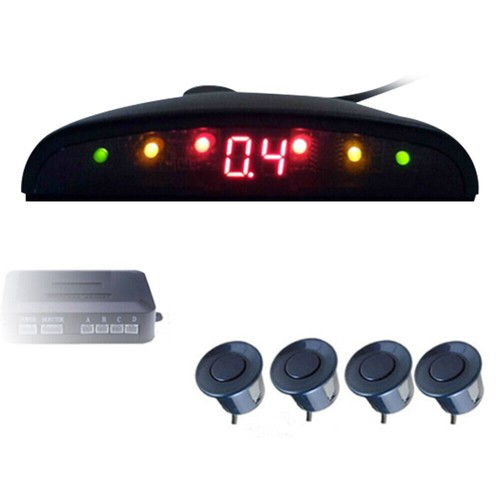 Car 4 Reversing Sensors LED Display Kit Alarm Aid Parking Rear Radar ...