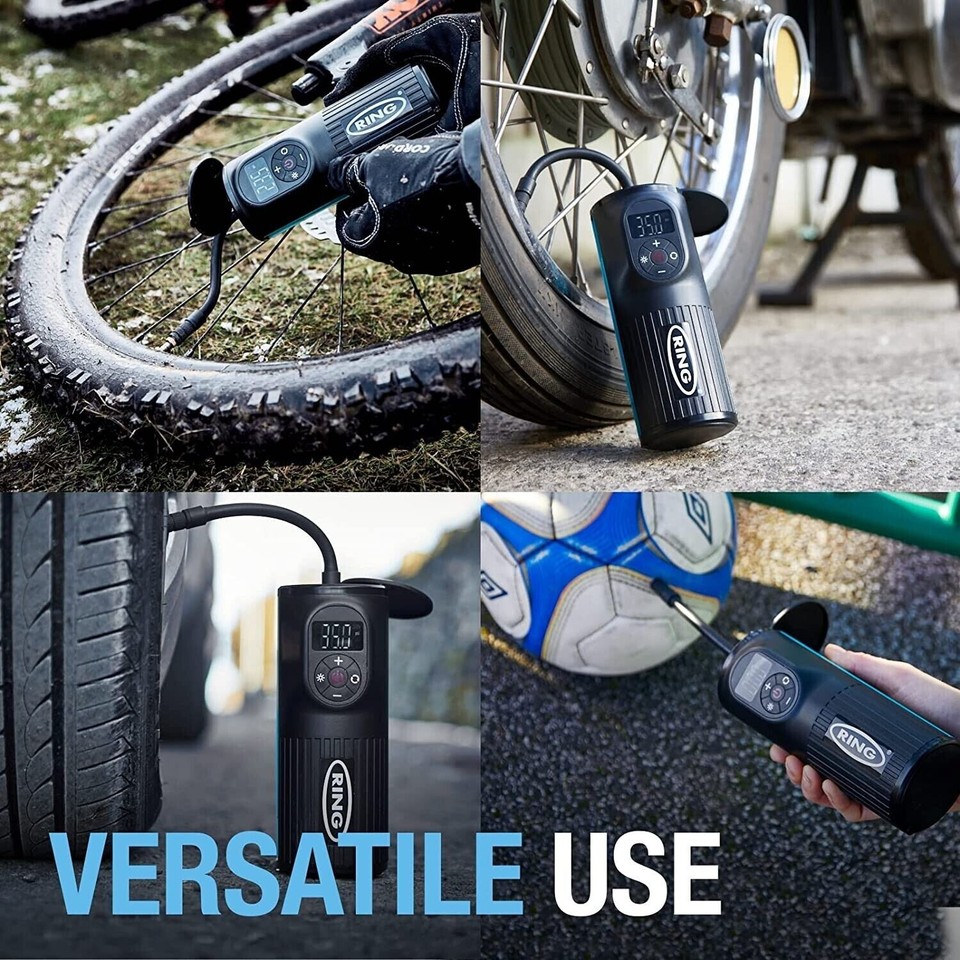 Ring Automotive RTC2000 digital rechargeable cordless tyre inflator air ...