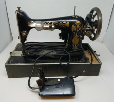 Vintage Singer 66k Electric Sewing Machine Lotus Flower Working | eBay