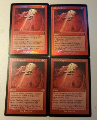 Mtg 4x Mine Collapse MH2 Foil 408 Retro (2x Etched, 2x Foil) Near Mint ...