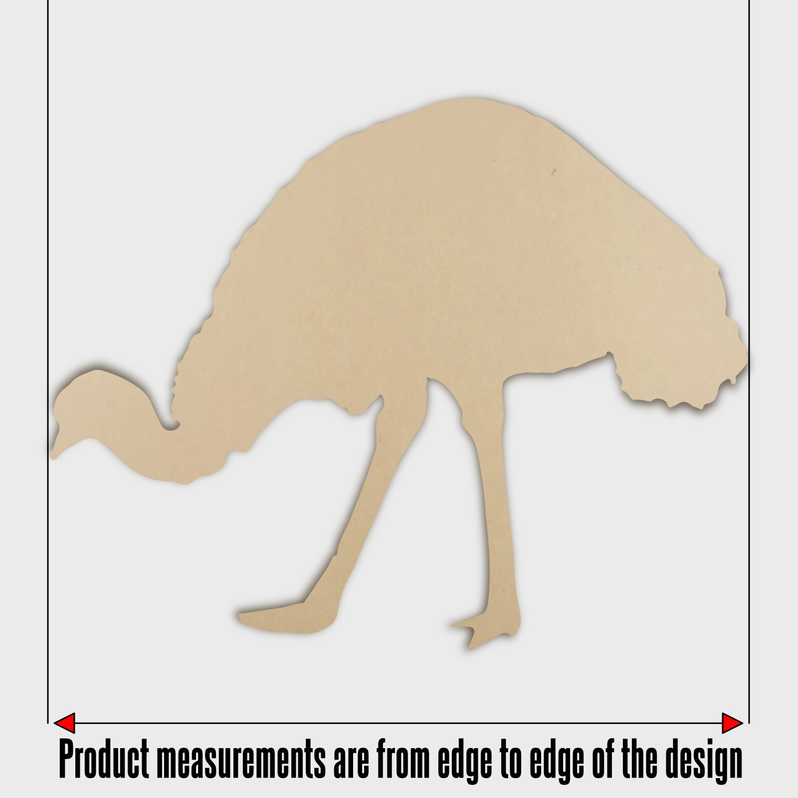Wooden Emu Shape 100-600mm 3mm MDF - Craft Unpainted 3mm MDF - Laser ...