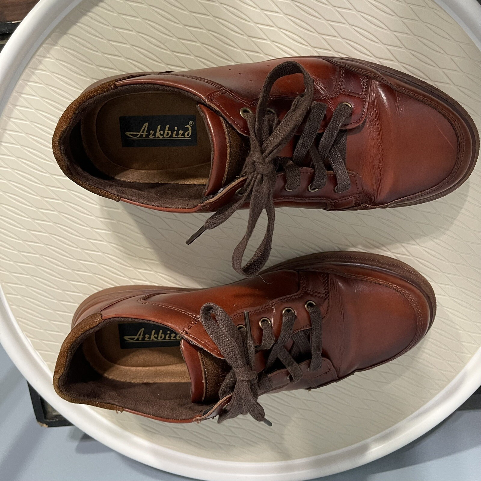 Arkbird . Men’s Oxford Tan Brown Leather Casual Sneaker Low Top Shoes ...