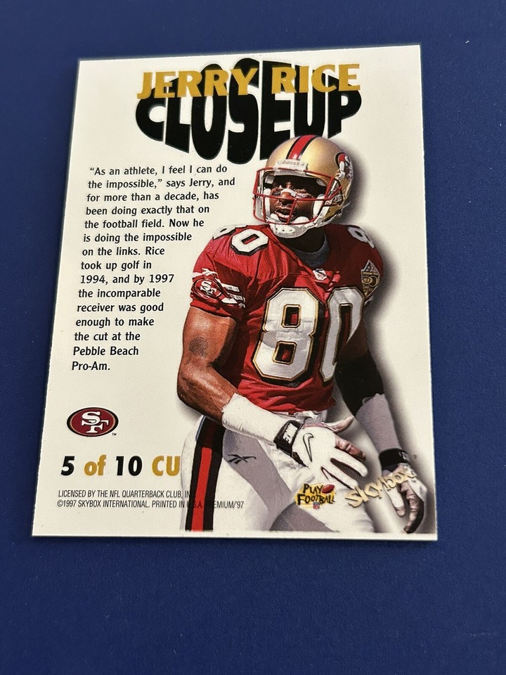 1997 SkyBox Premium JERRY RICE HOF Close Ups #5CU | eBay