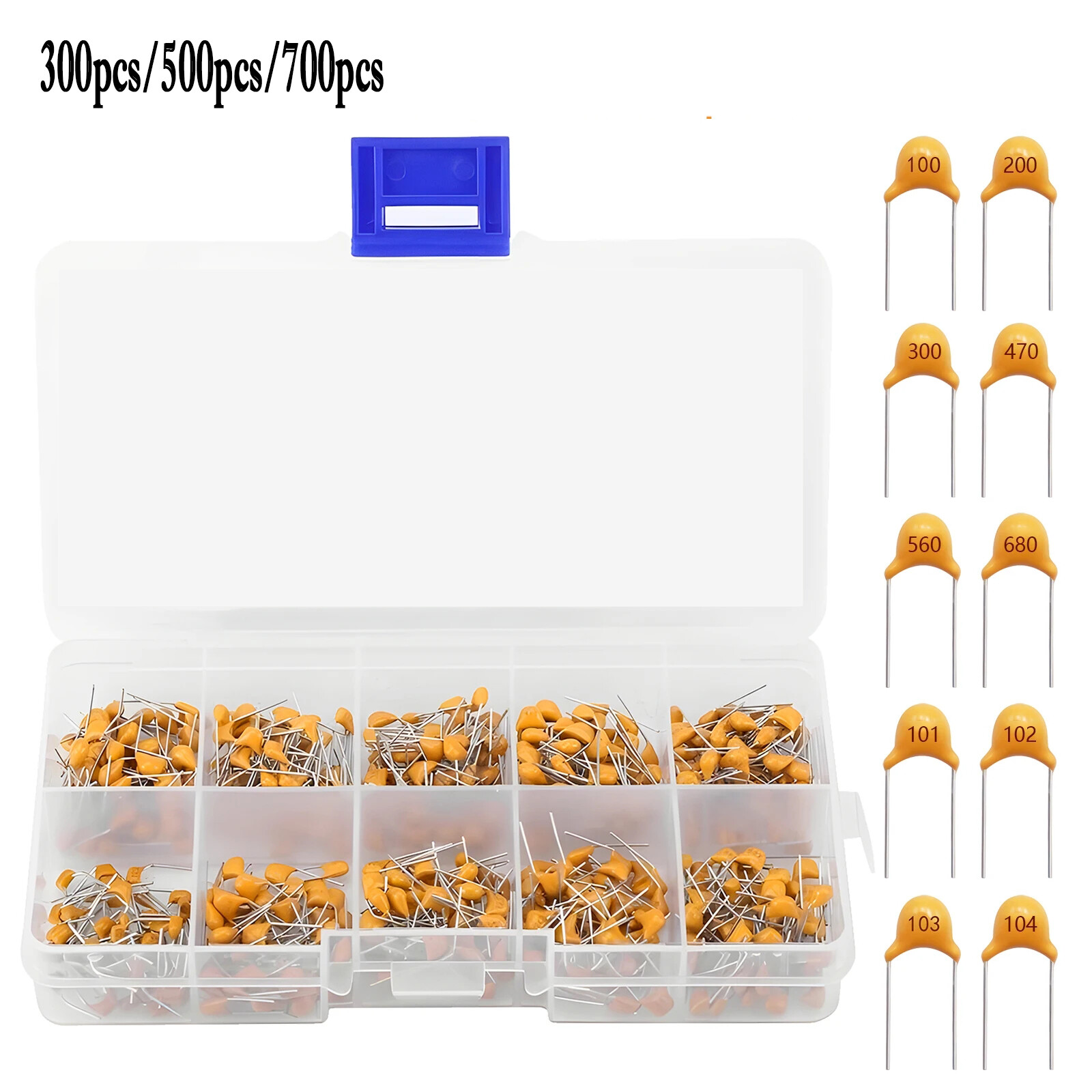 700pcs/ 500pcs/300pcs Ceramic Capacitor Assorted Kit Assortment kit Set ...