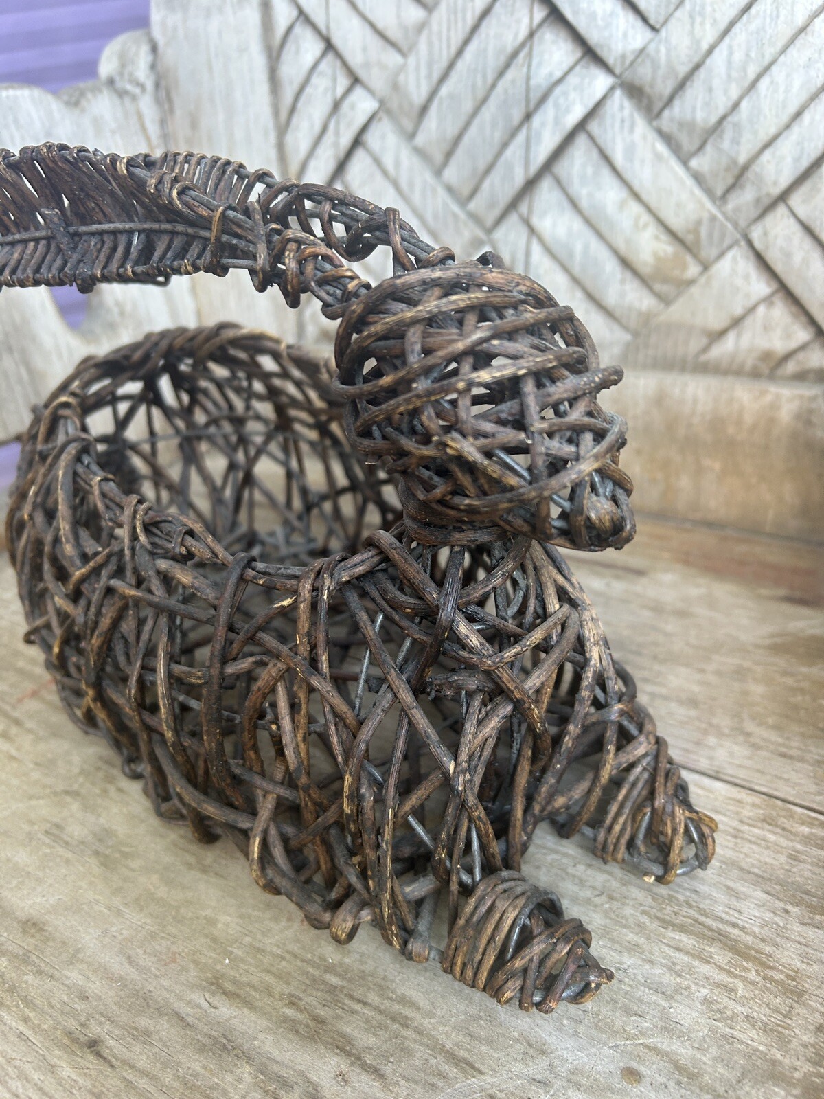 Wicker Rabbit Basket Natural Woven Vine 13 X 8” Wicker Bunny Basket ...