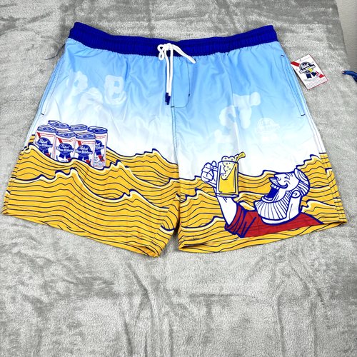 Pabst Blue Ribbon Mens Licensed Beer Board Shorts Graphic Swim Trunks ...