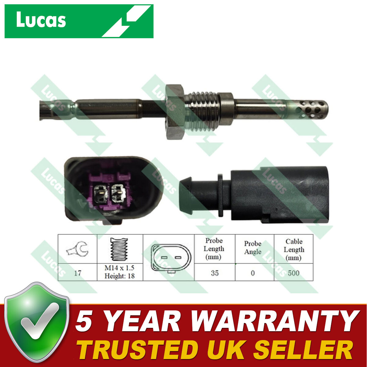 Lucas Exhaust Gas Temperature Sensor For VW Touareg 2003-2010 2.5 TDi #1 | eBay UK